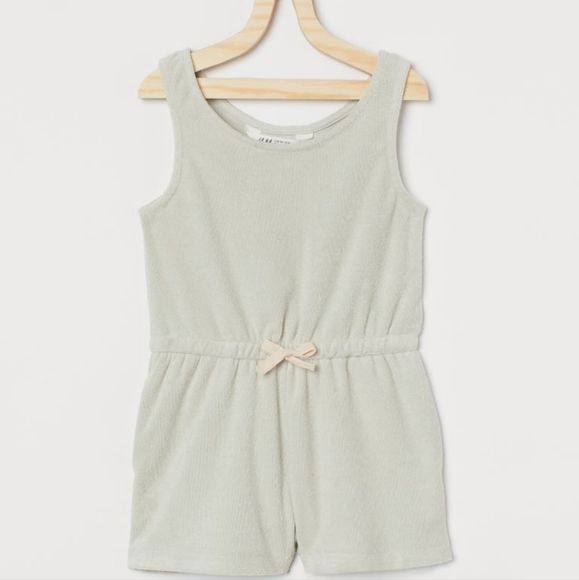 H&M | Bottoms | Hm For Kids Dusty Green Terry Cloth Romper 5t | Poshmark
